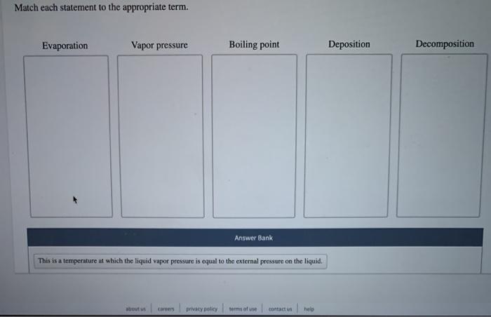 Solved Match each statement to the appropriate term. | Chegg.com