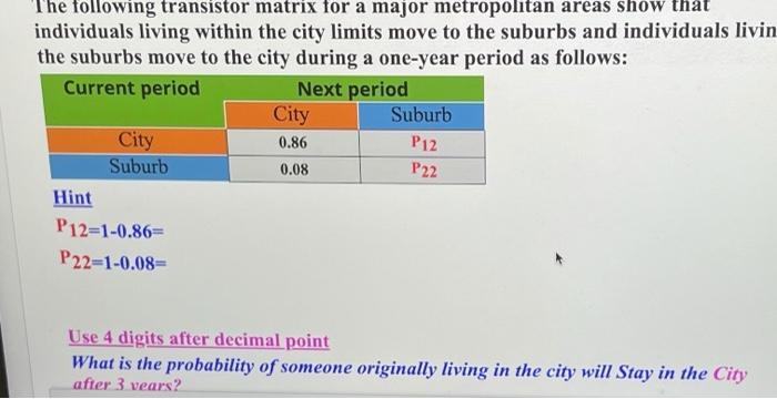Solved The following transistor matrix for a major | Chegg.com