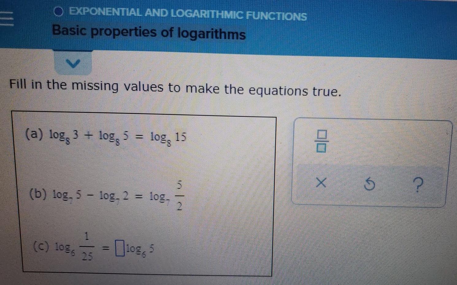 Solved O EXPONENTIAL AND LOGARITHMIC FUNCTIONS Basic | Chegg.com
