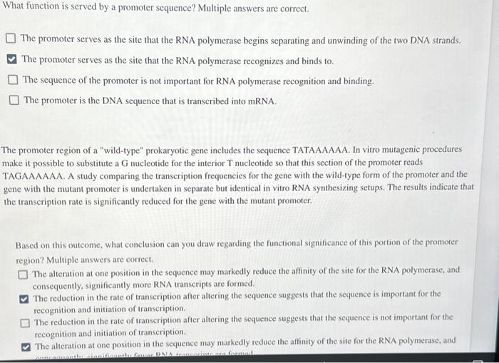 Solved What function is served by a promoter sequence? | Chegg.com