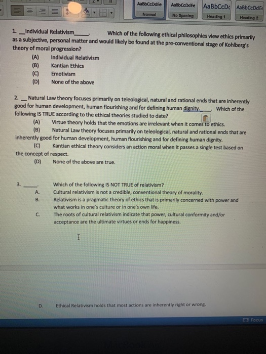 AaßbCcDdEe AaßbCcDdEe AaBbCcD AaBbCcDdE Narmal No | Chegg.com