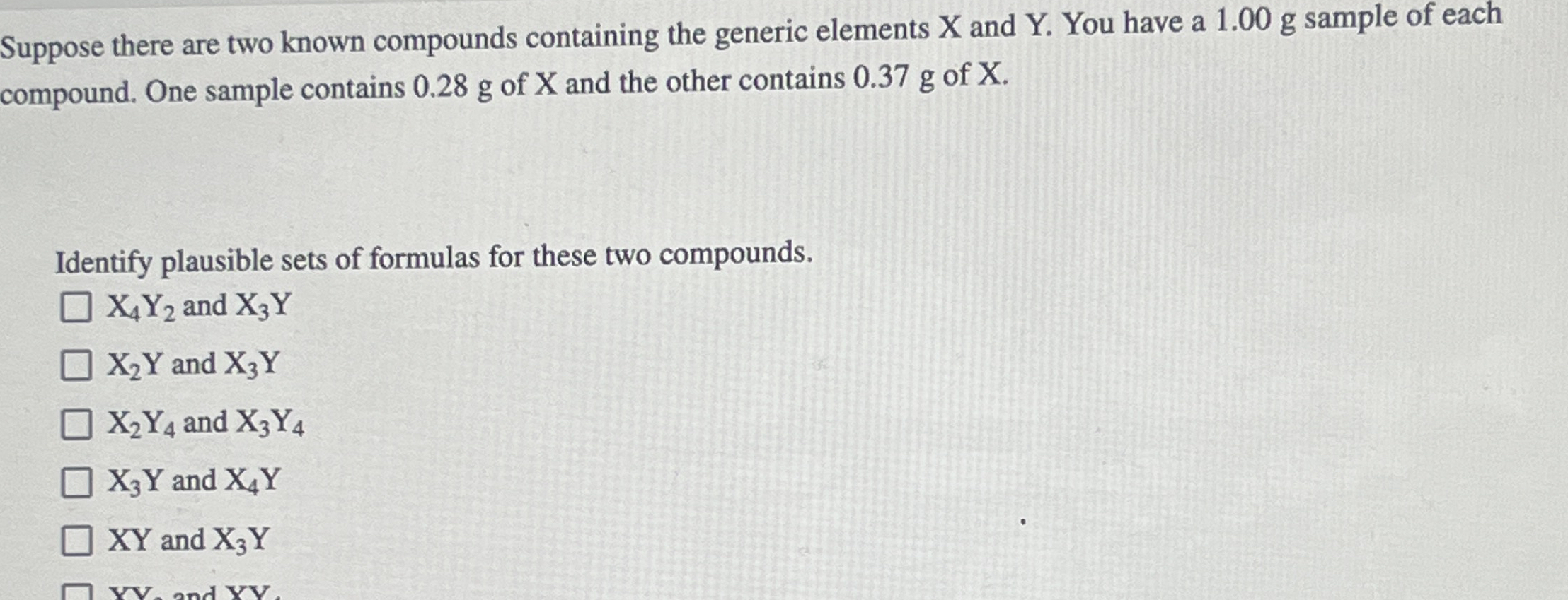 Solved Suppose there are two known compounds containing the | Chegg.com