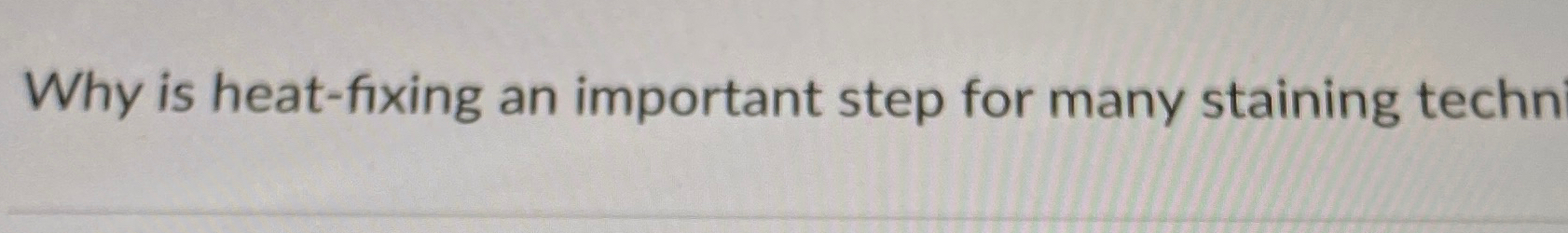 Solved Why is heat-fixing an important step for many | Chegg.com