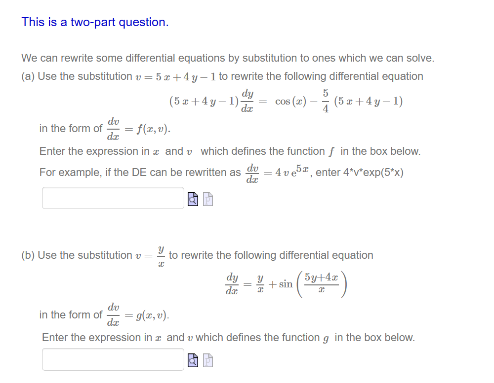Solved This is a two-part question.We can rewrite some | Chegg.com