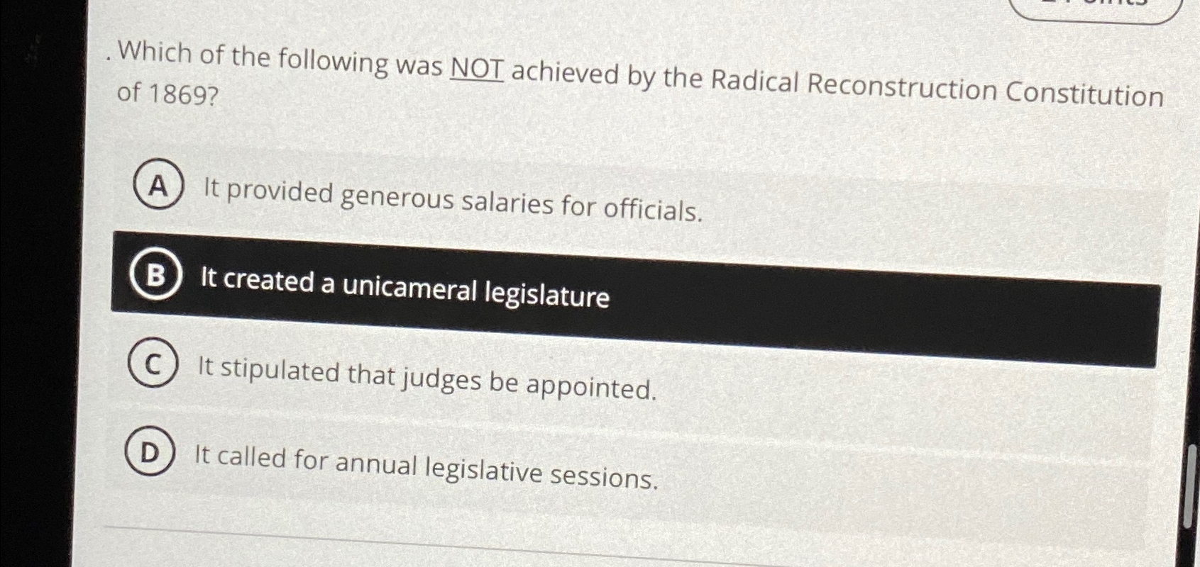 Solved Which of the following was NOT achieved by the | Chegg.com