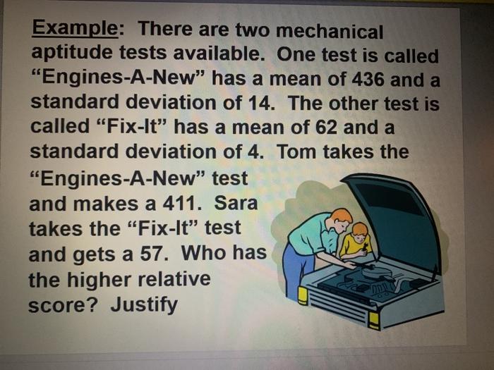 Solved Example: There are two mechanical aptitude tests | Chegg.com