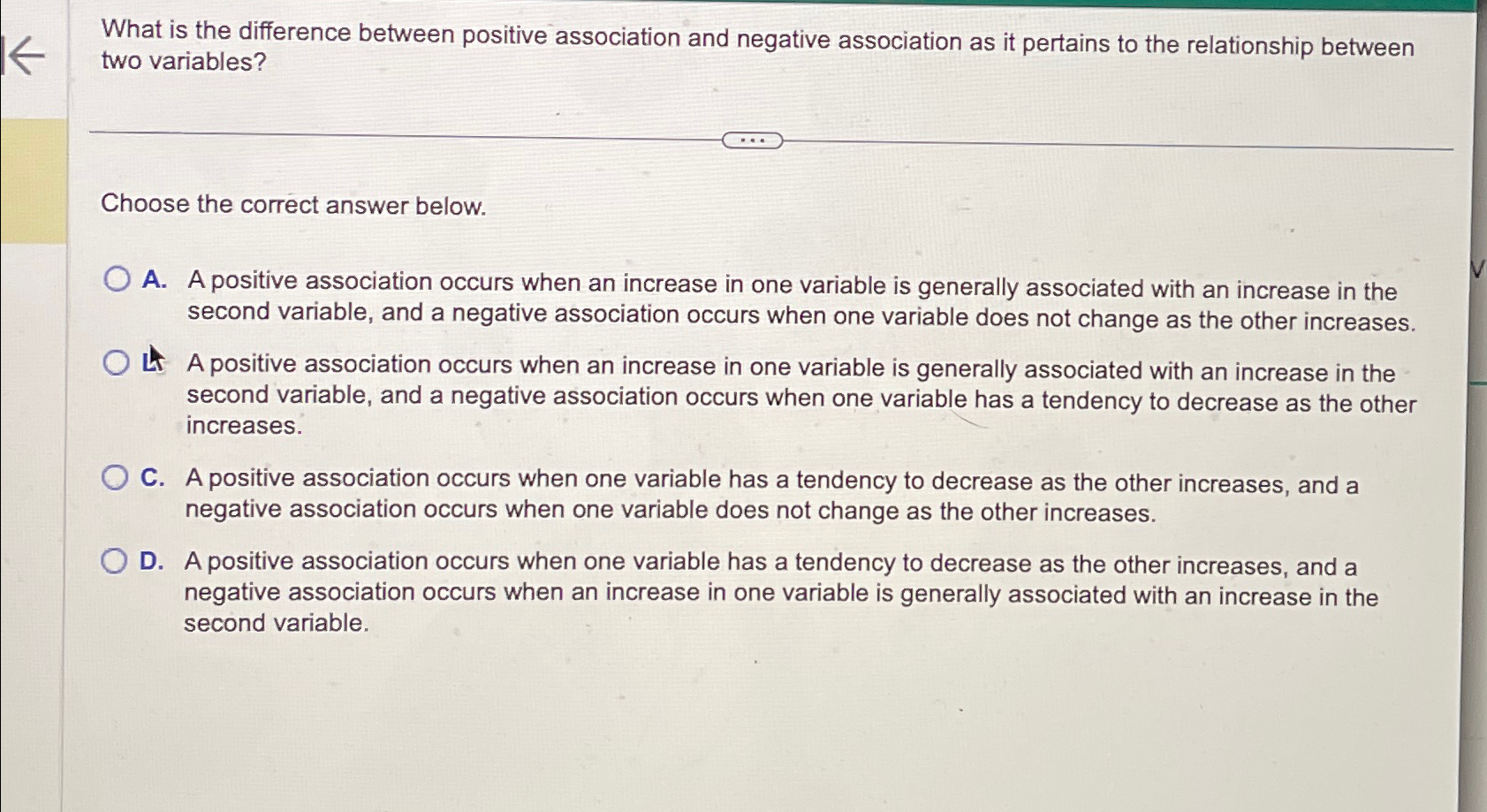 Solved What is the difference between positive association | Chegg.com