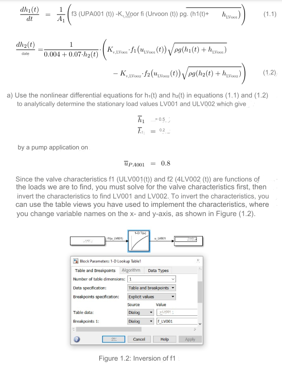 Solved HOW TO SOLVE FOR THE VALVE CHARACTERISTICSa) ﻿Use the | Chegg.com