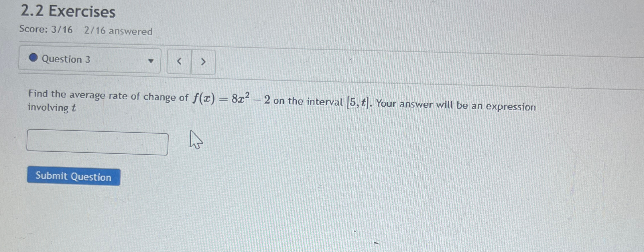 Solved 2.2 ﻿ExercisesScore: 3/16 2/16 ﻿answeredFind the | Chegg.com