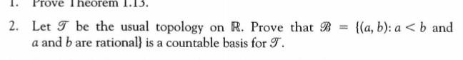 Solved 2. Let T be the usual topology on R. Prove that | Chegg.com