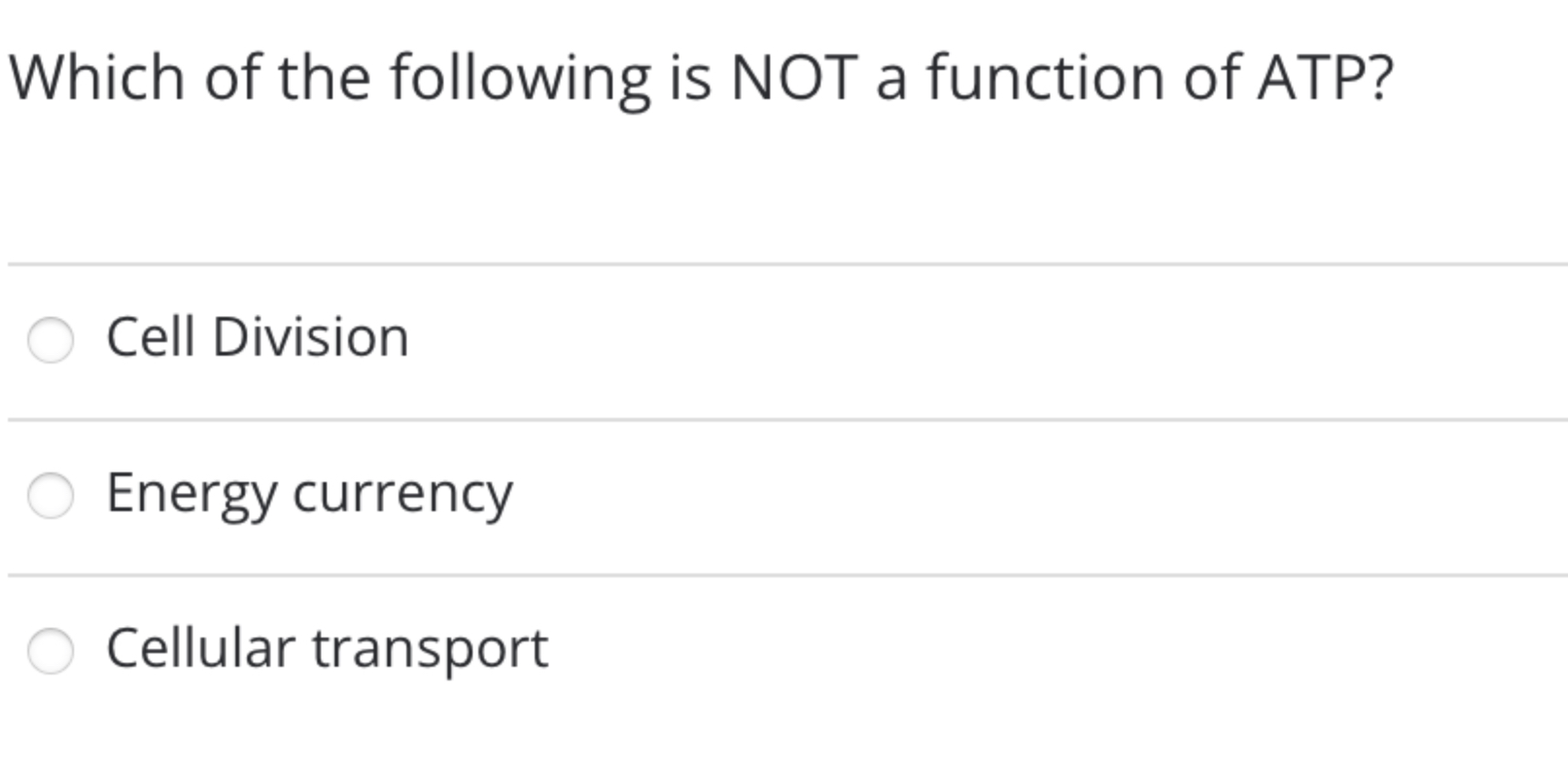 Solved Which of the following is NOT a function of ATP?Cell | Chegg.com