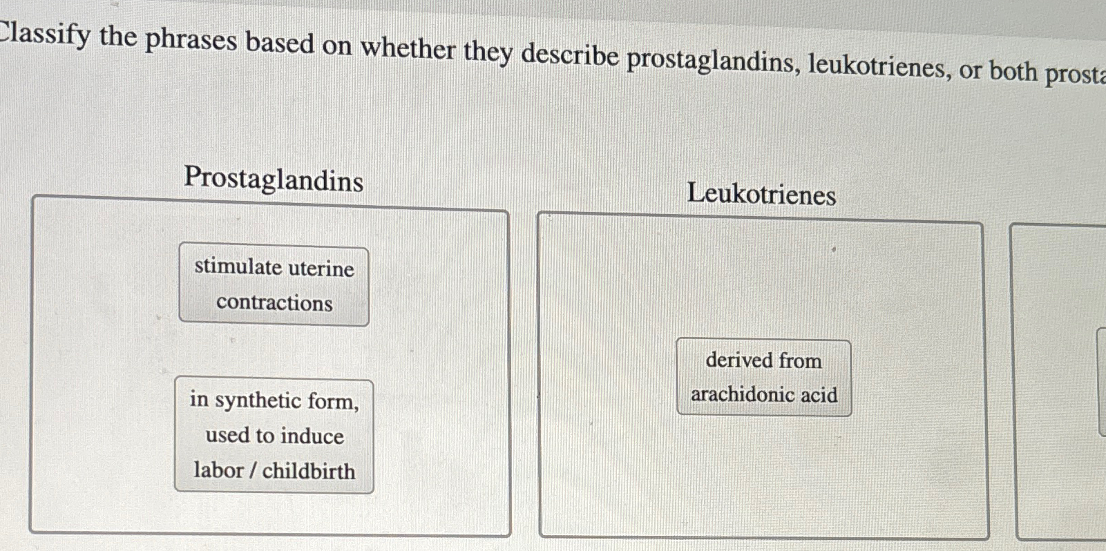 Solved Classify the phrases based on whether they describe | Chegg.com