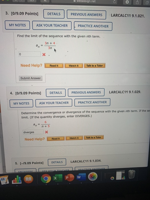 Solved Webassign.net 3. [0/9.09 Points] DETAILS PREVIOUS | Chegg.com