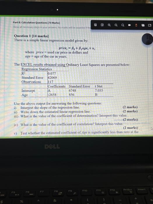 Solved Question 1 [14 marks] There is a simple linear | Chegg.com