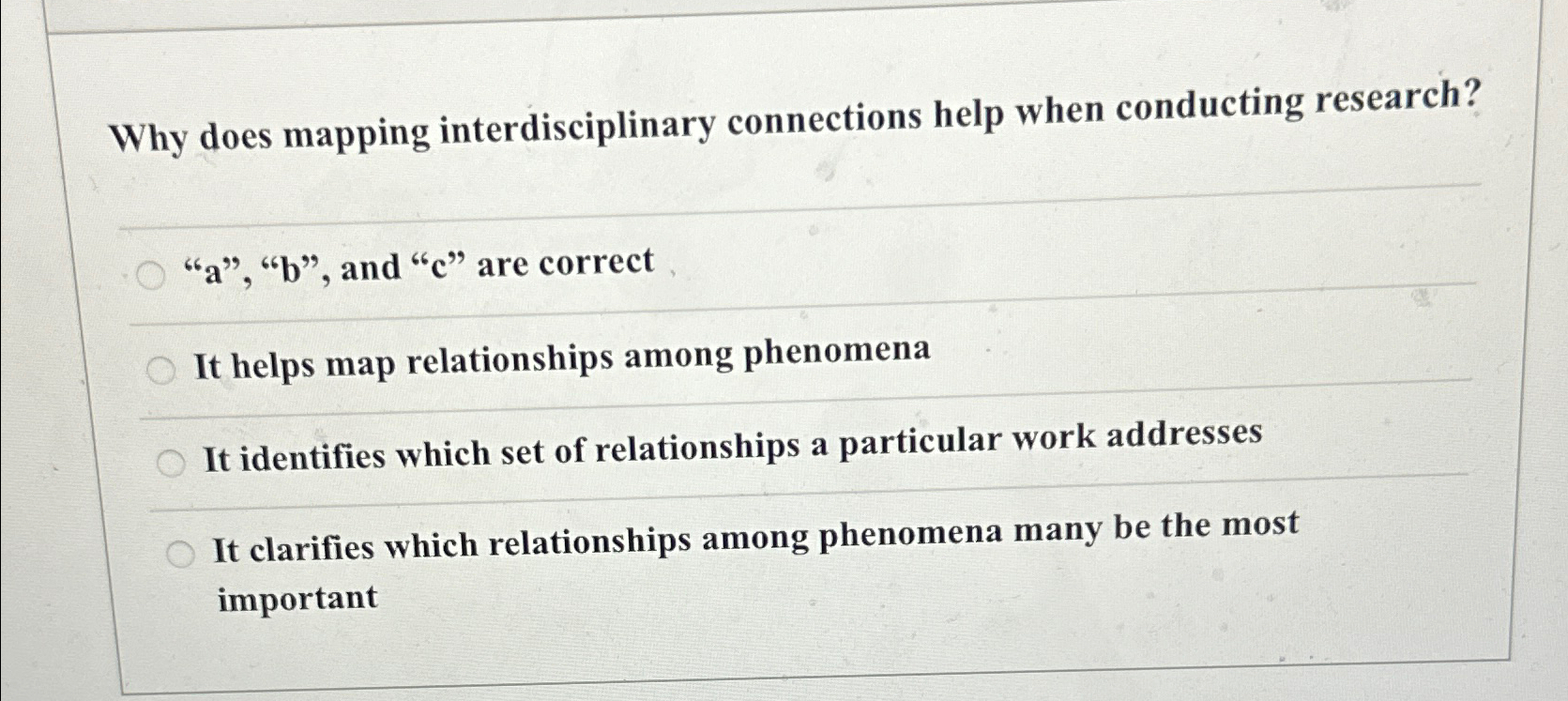 Solved Why does mapping interdisciplinary connections help | Chegg.com