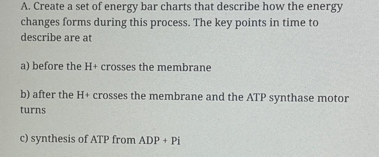Solved A. ﻿Create a set of energy bar charts that describe | Chegg.com