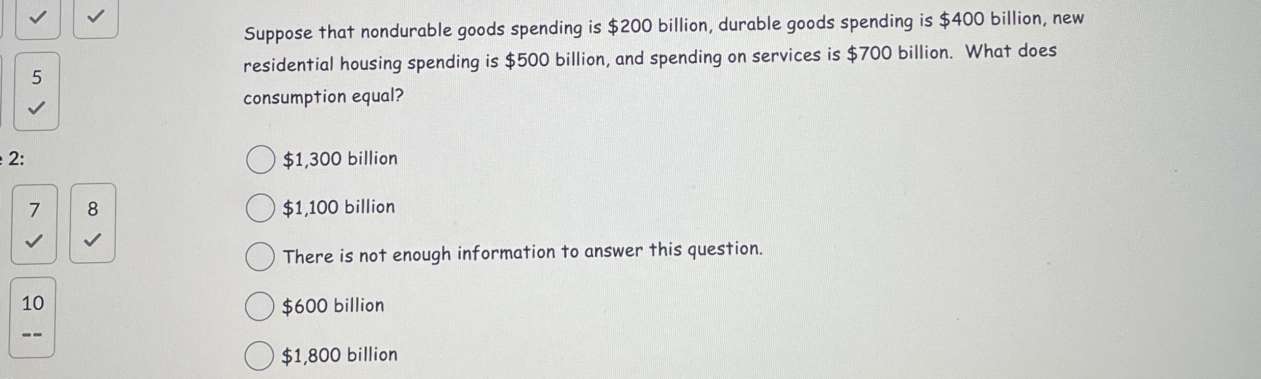 Solved Suppose that nondurable goods spending is $200 | Chegg.com