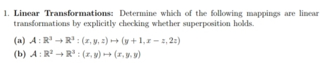 Solved by an EXPERT Linear Transformations: Determine which of the | Chegg.com