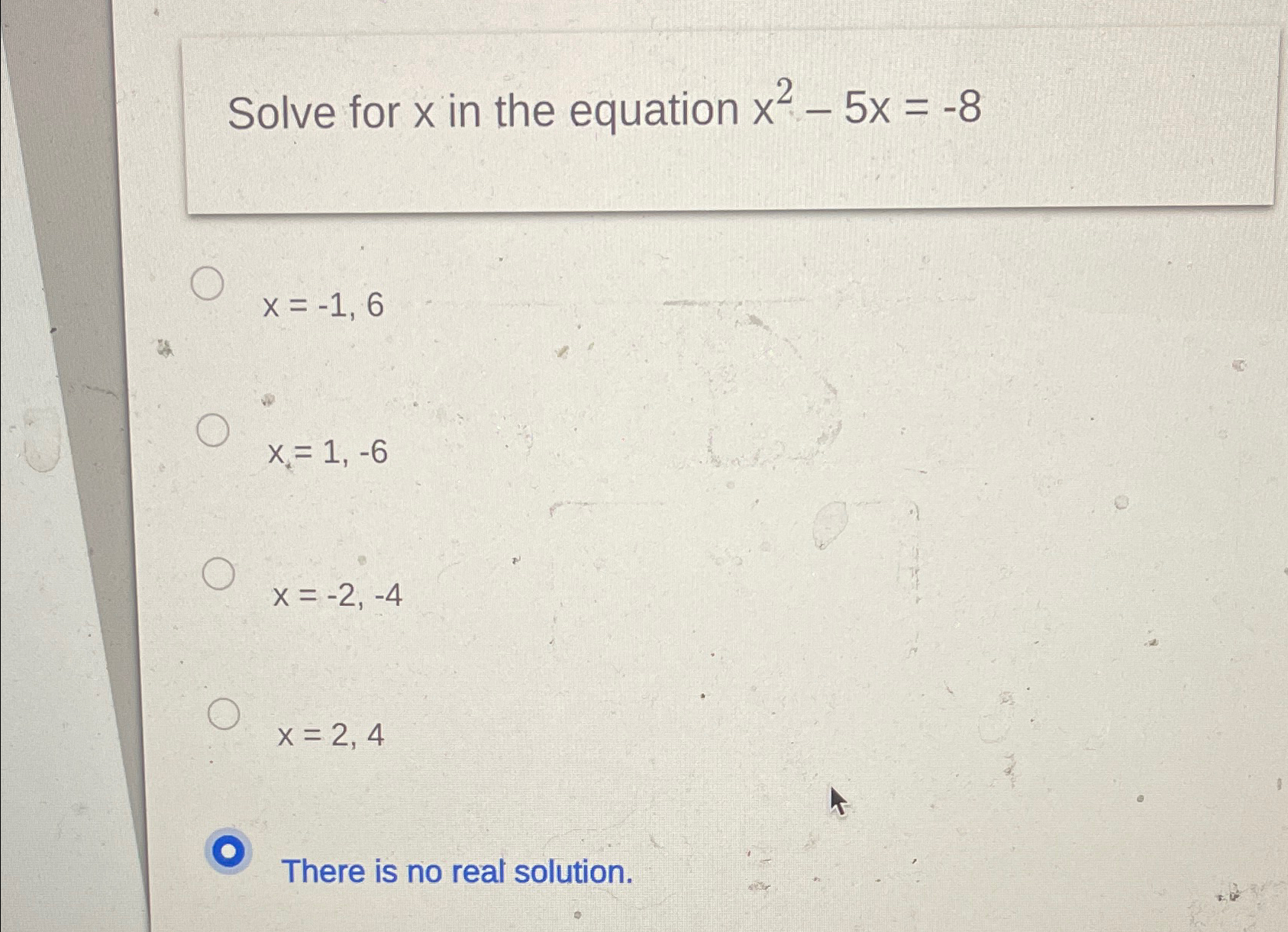 Solved Solve for x ﻿in the equation | Chegg.com