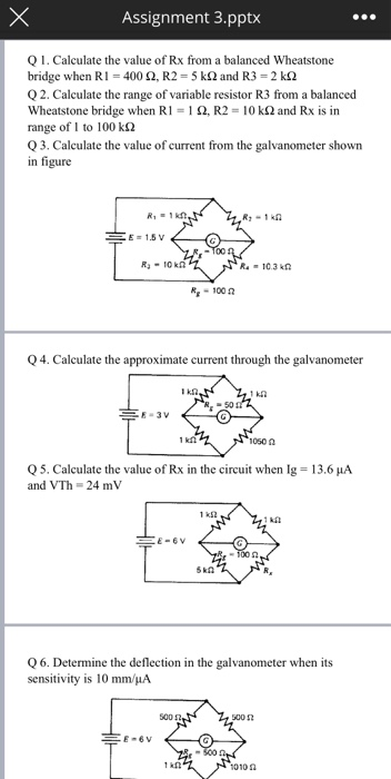 Solved Assignment 3.pptx Q1. Calculate the value of Rx from | Chegg.com
