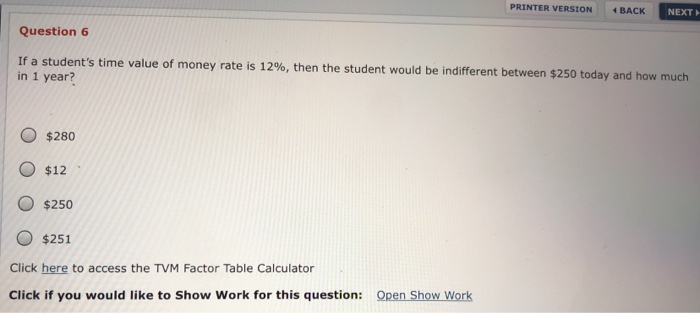 Solved PRINTER VERSION BACK NEXT Question 6 If a student's | Chegg.com