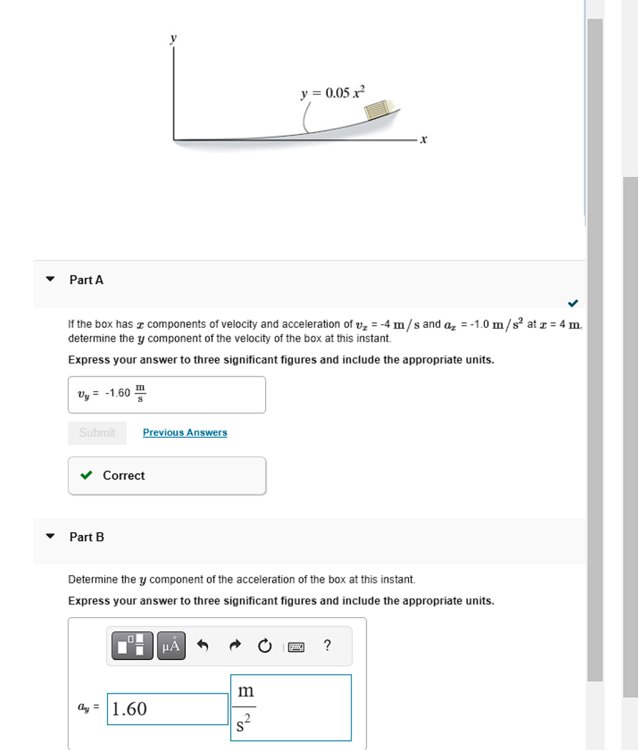 Solved Part AIf the box has x components of velocity and | Chegg.com