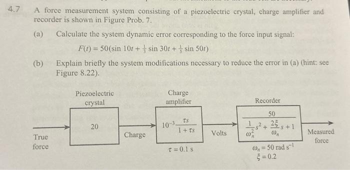 Solved A force measurement system consisting of a | Chegg.com