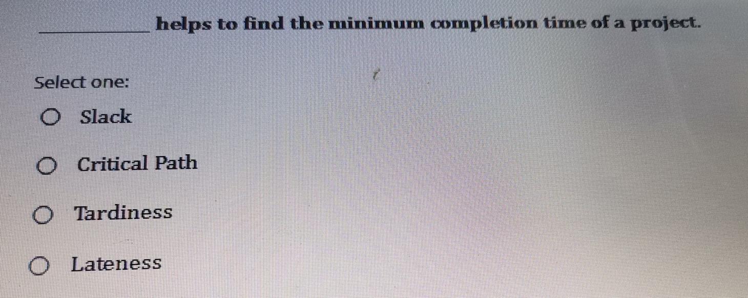 Solved helps to find the minimum completion time of a | Chegg.com