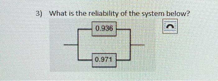 Solved 3) What is the reliability of the system below? | Chegg.com