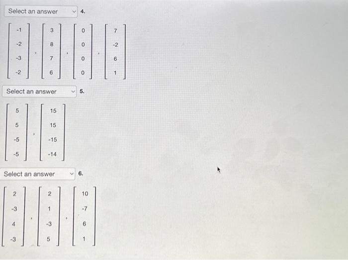 Solved (1 point) Determine which of the following sets of | Chegg.com