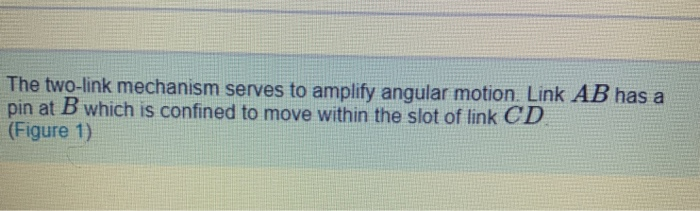 Solved The two-link mechanism serves to amplify angular | Chegg.com
