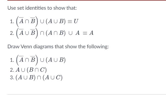 Solved Use set identities to show | Chegg.com