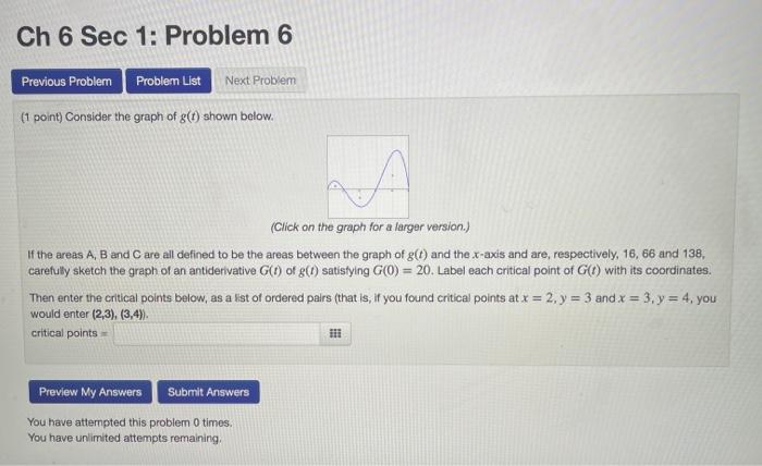 Solved Ch 6 Sec 1: Problem 6 Previous Problem Problern List | Chegg.com