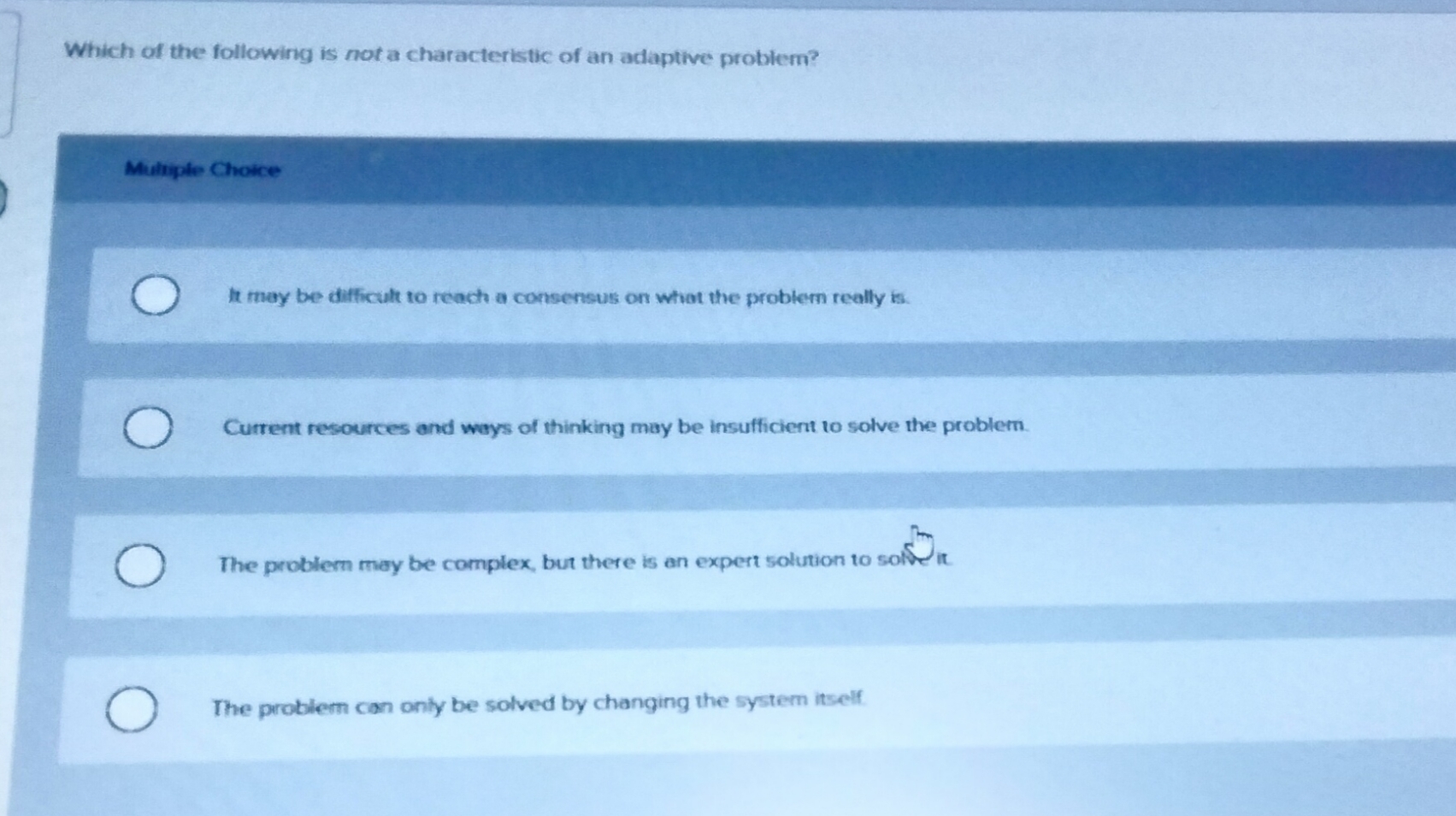 Solved Which of the following is not a characteristic of an | Chegg.com