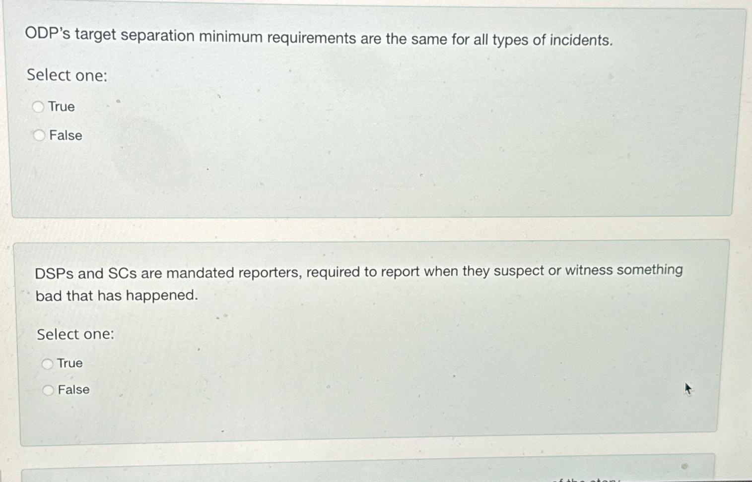 Solved ODP's target separation minimum requirements are the | Chegg.com