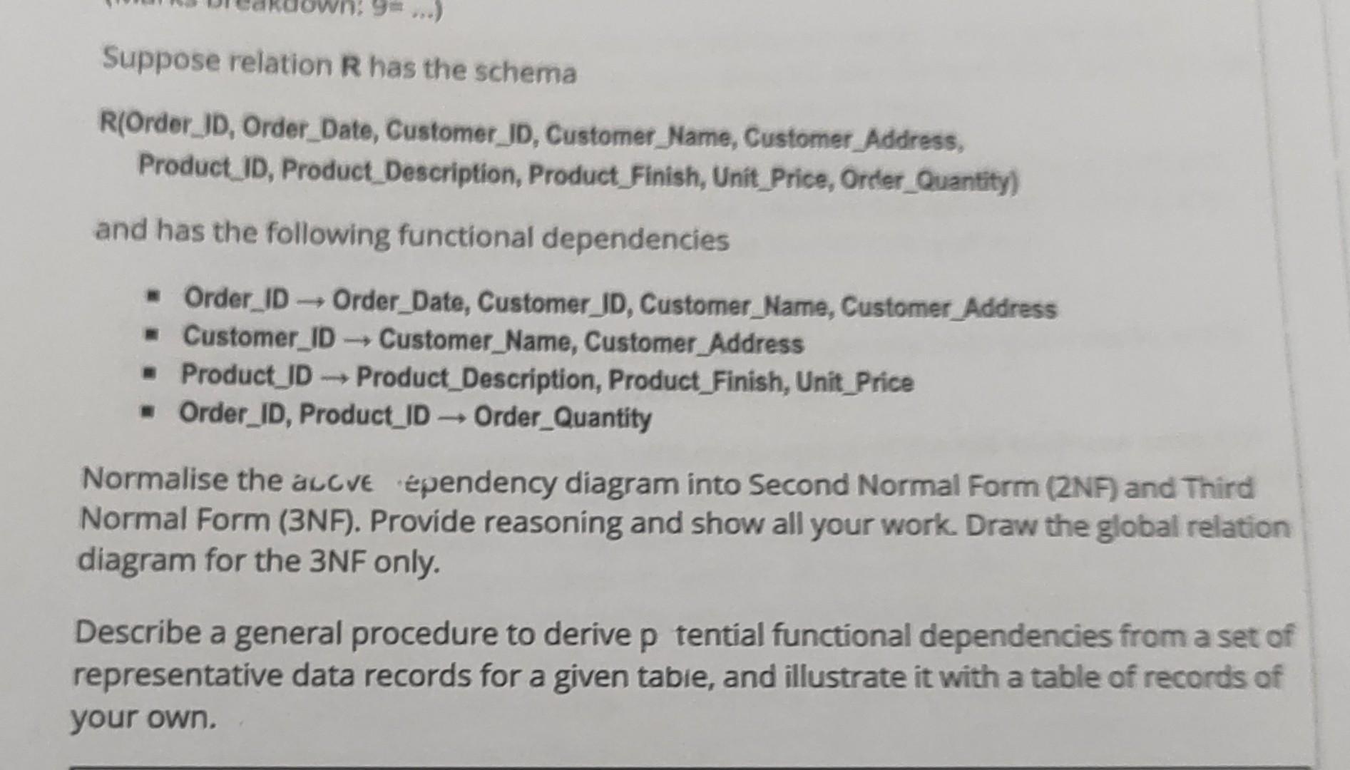 Solved Suppose relation R has the schema R(Order_JD, | Chegg.com