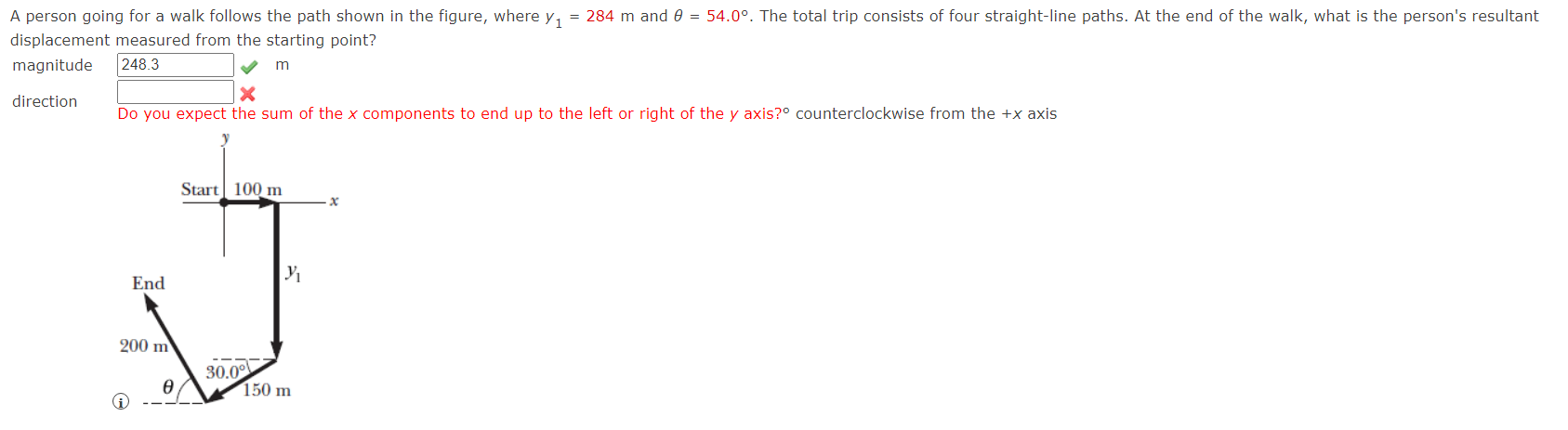Solved displacement measured from the starting | Chegg.com