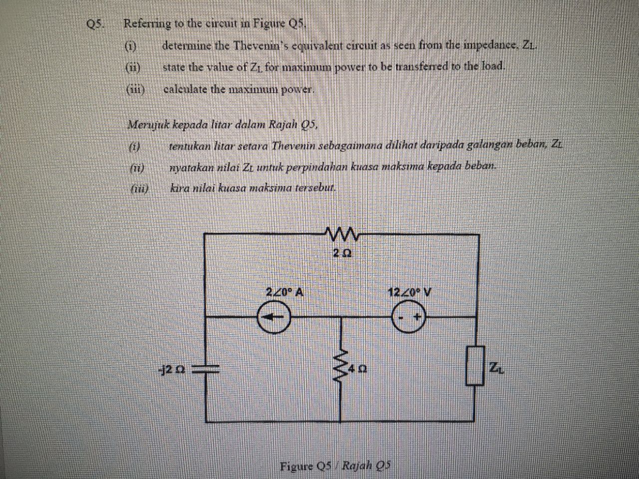 Solved Q5. ﻿Refering to the circuit in Figure Q5.(i) | Chegg.com