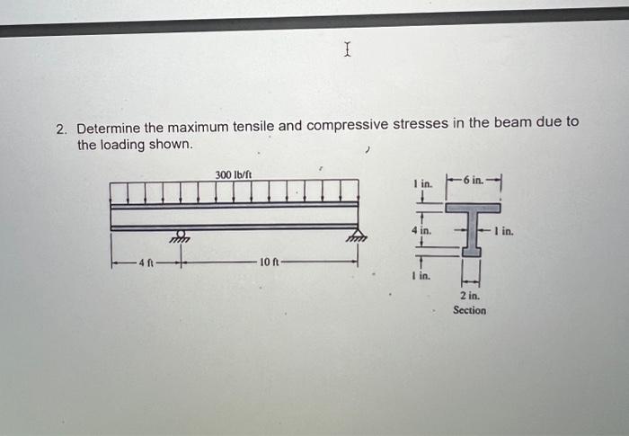 Solved 2. Determine the maximum tensile and compressive | Chegg.com