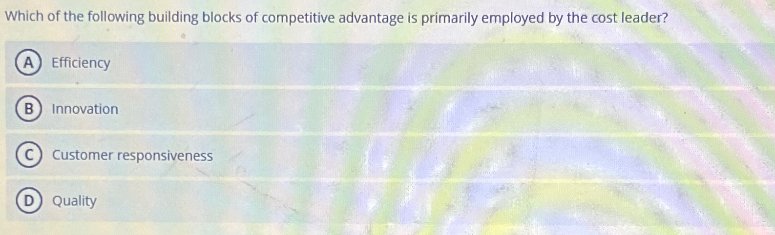 Solved Which of the following building blocks of competitive | Chegg.com