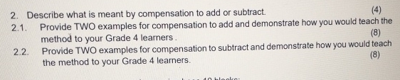 Solved Describe what is meant by compensation to add or | Chegg.com