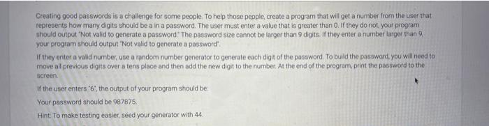 Solved Creating good passwords is a challenge for some | Chegg.com