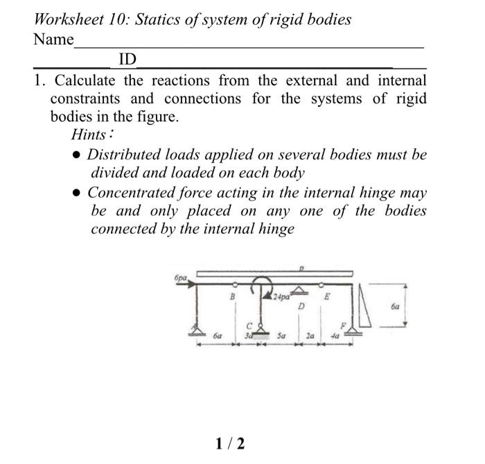 Solved 1. Calculate the reactions from the external and | Chegg.com