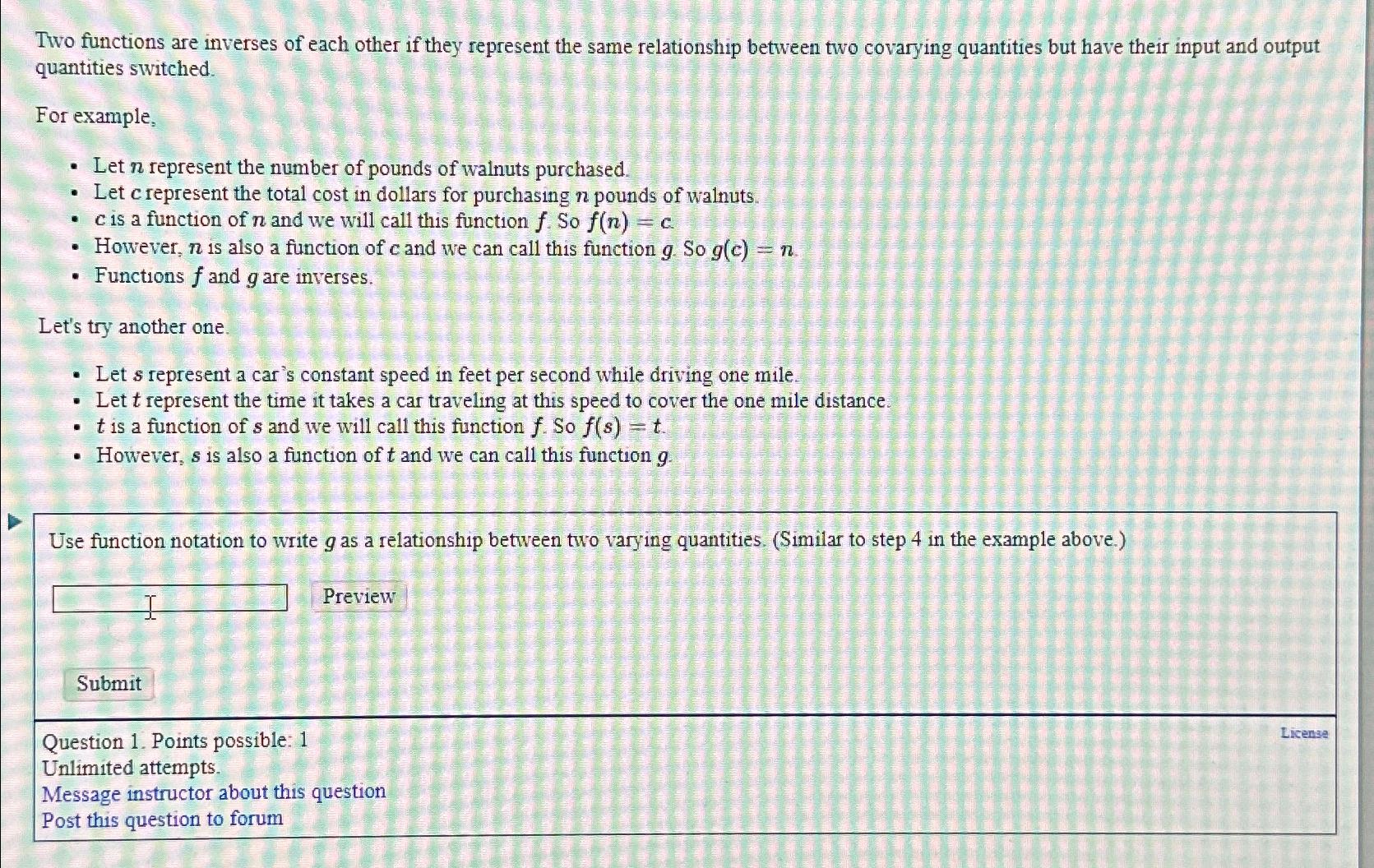 Solved Two functions are inverses of each other if they | Chegg.com