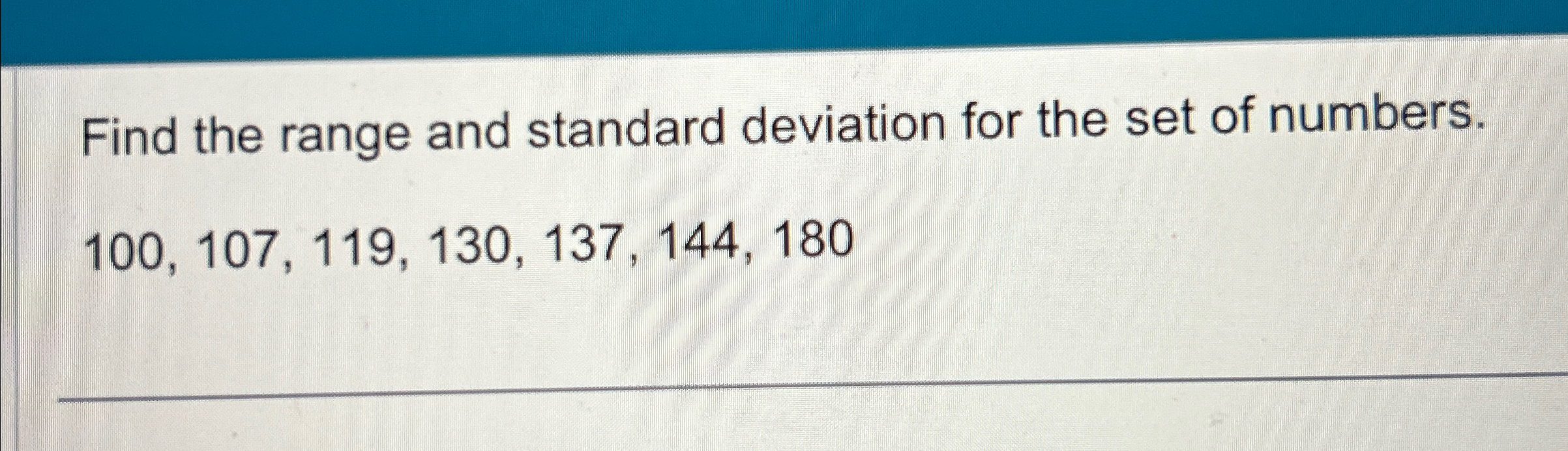 Solved Find the range and standard deviation for the set of | Chegg.com