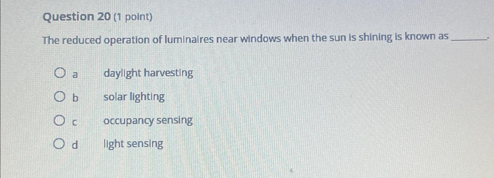 Solved Question 20 (1 ﻿point)The reduced operation of | Chegg.com