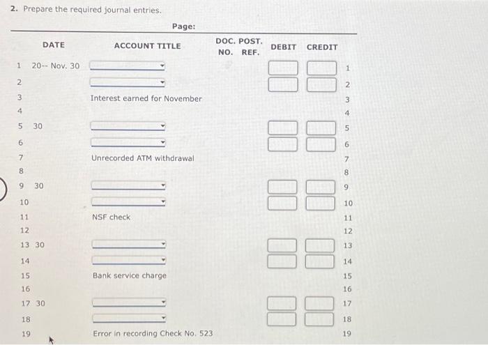 Solved Bank Reconcilation and Related Journal Entries The | Chegg.com