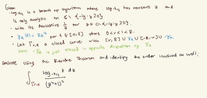[Solved]: complex analysis, evaluation using residual theore