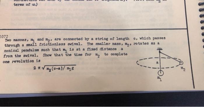 Solved 1072 Two masses, m1 and m2, are connected by a string | Chegg.com
