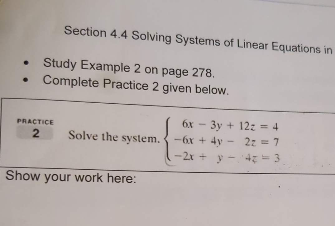 Solved Section 4.4 ﻿Solving Systems of Linear Equations | Chegg.com